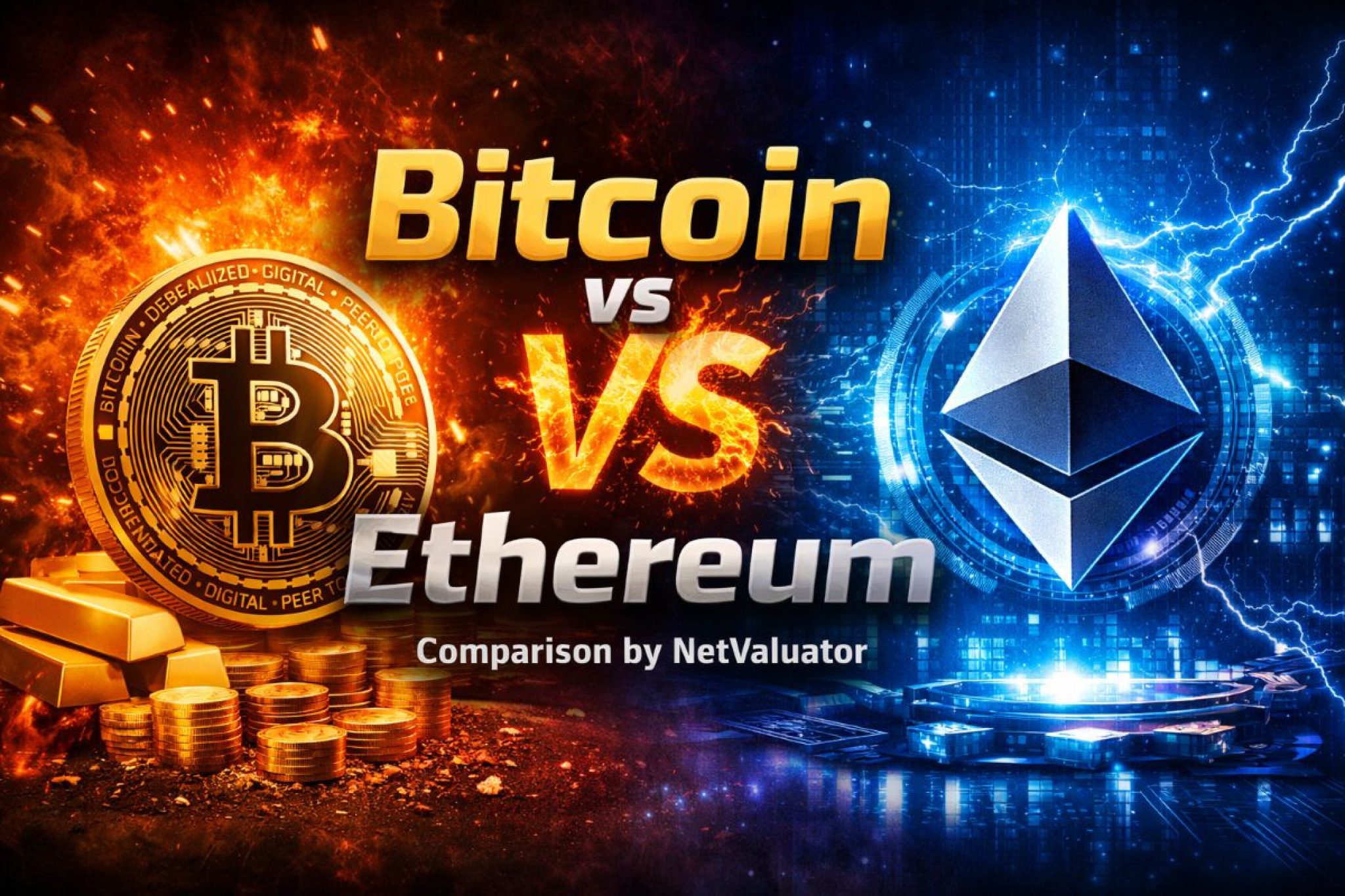 Bitcoin vs Ethereum – Comparison - Pros & Cons - NetValuator